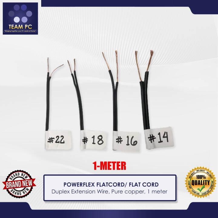 POWERFLEX FLATCORD/ FLAT CORD Duplex Extension Wire, Pure copper, 1 ...