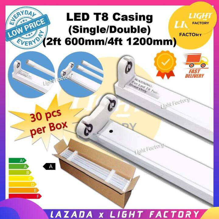 [BOX SET] LED T8 Casing LED T8 Fitting T8 LED Tube LED Single Casing 2ft 4ft 2 feet 4 feet ...
