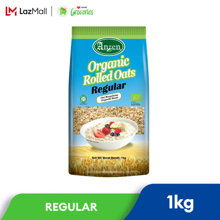 ANZEN ORGANIC ROLLED OATS - REGULAR 1KG | Lazada