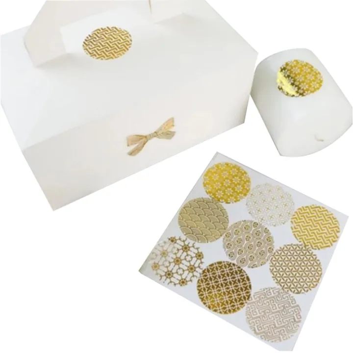 Transparent Round Stickers Vintage Design with Gold Foil Stamp (Sold ...