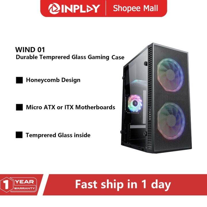 Inplay Mini ATX Case Durable Temprered Glass for Gaming PC CPU Case ...