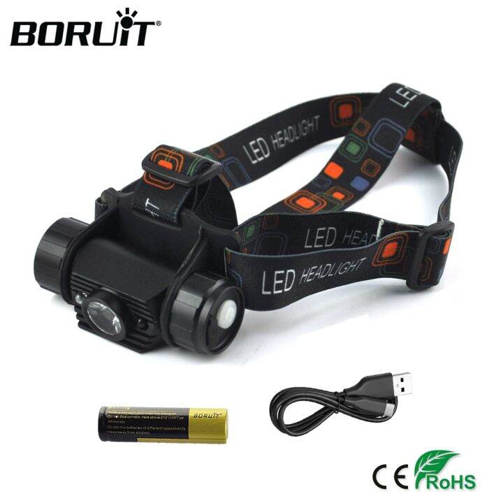 BORUiT ไฟหน้า LED RJ-020 1000LM,ไฟหน้าเซ็นเซอร์ตรวจจับการเคลื่อนไหวแบบ ...