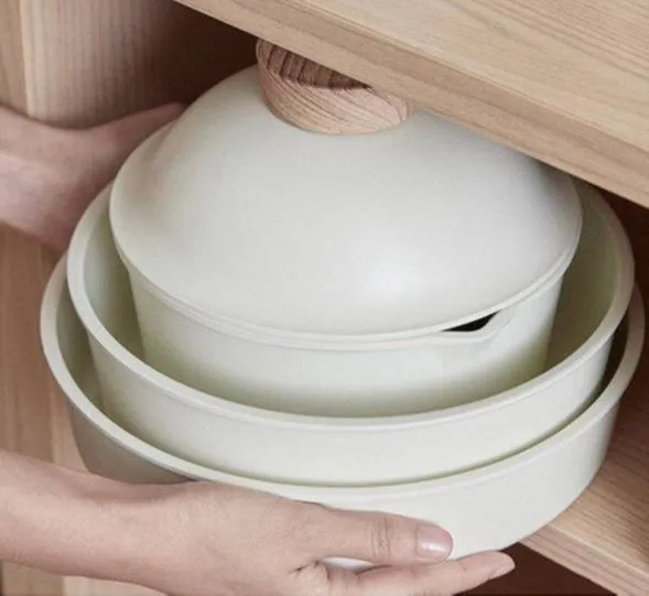 【Modori】 Sodam 3 sets Pot, Wok (18cm pot / lid + 22cm / lid + 24cm ...