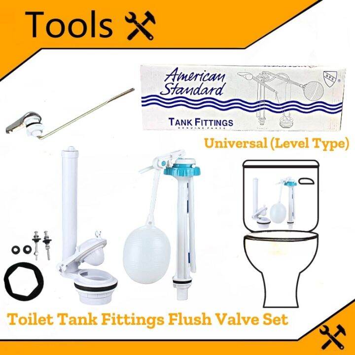 [100 Original] 1 Set Toilet Flush Valve Tank Fittings Inlet Valve Float Ball Valve Universal ...