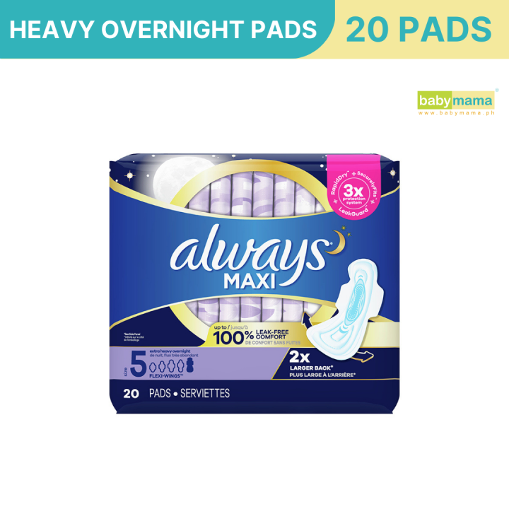 Babymama - Always Maxi Size 5 Extra Heavy Overnight Pads with Wings ...