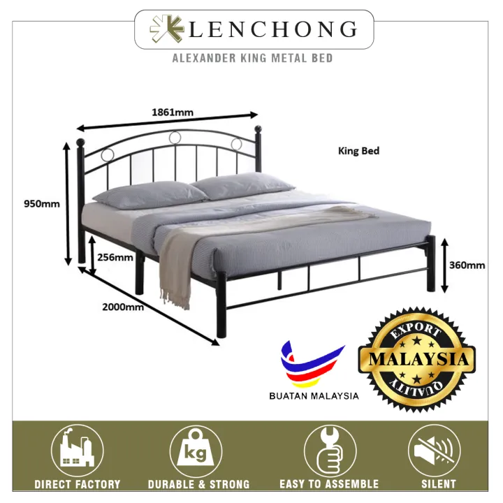 Alexander King Metal Bed Frame/ Katil King / Katil Besi | Lazada