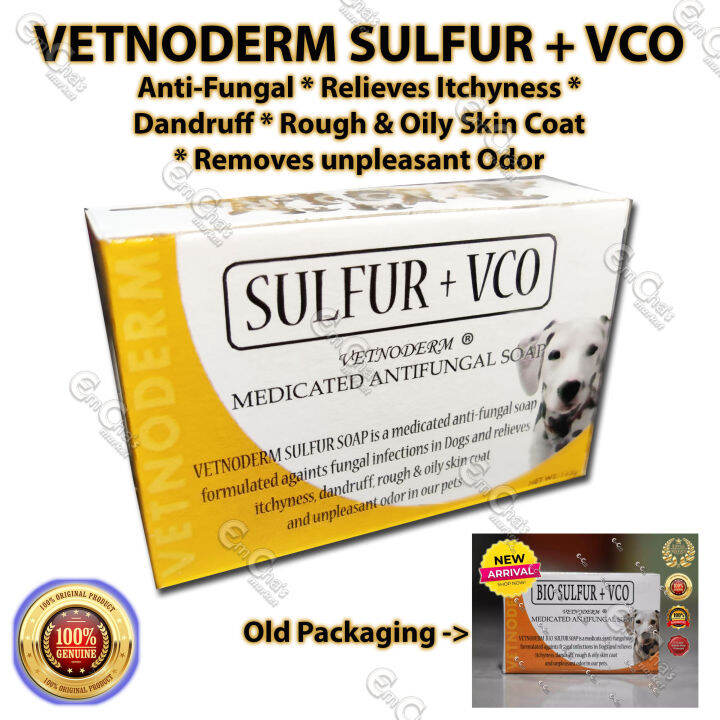 Vetnoderm Soap Sulfur + VCO (ORANGE/YELLOW Pack) Anti-Fungal Soap 145g ...