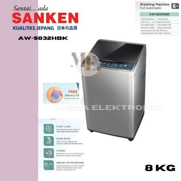 Sanken AW-S832HBK Mesin Cuci 1 Tabung Top Loading 8 KG | Lazada Indonesia