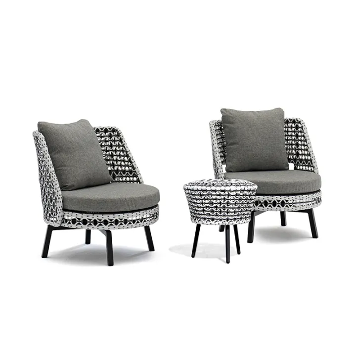 MUYU Rattan leisure sofa combination outdoor table and chair courtyard ...