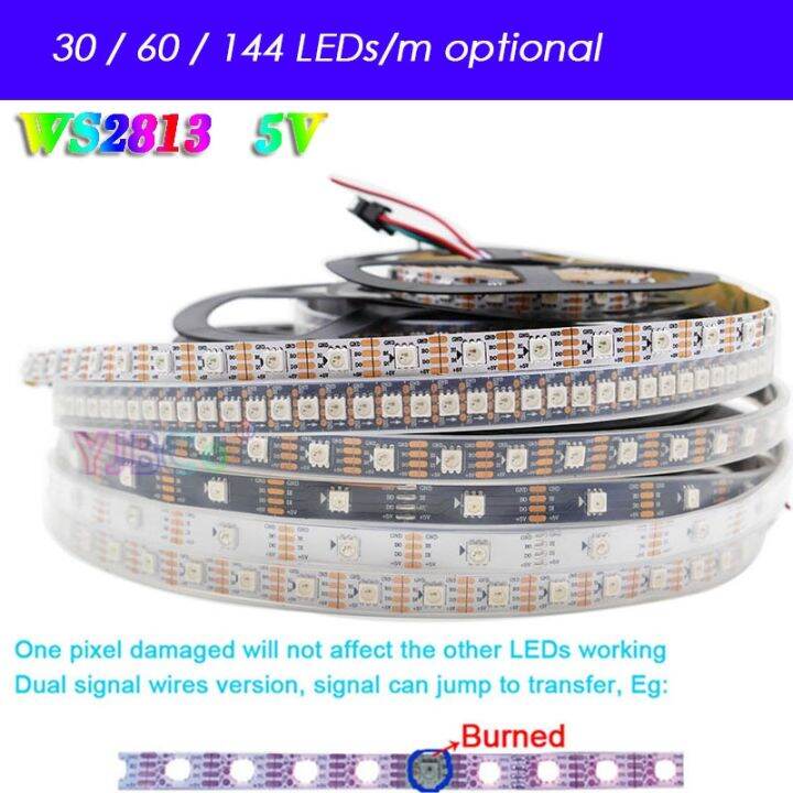 1 5m WS2813 5050 RGB LED Strip 5V 30/60/144 leds/m WS2812B Updated ...