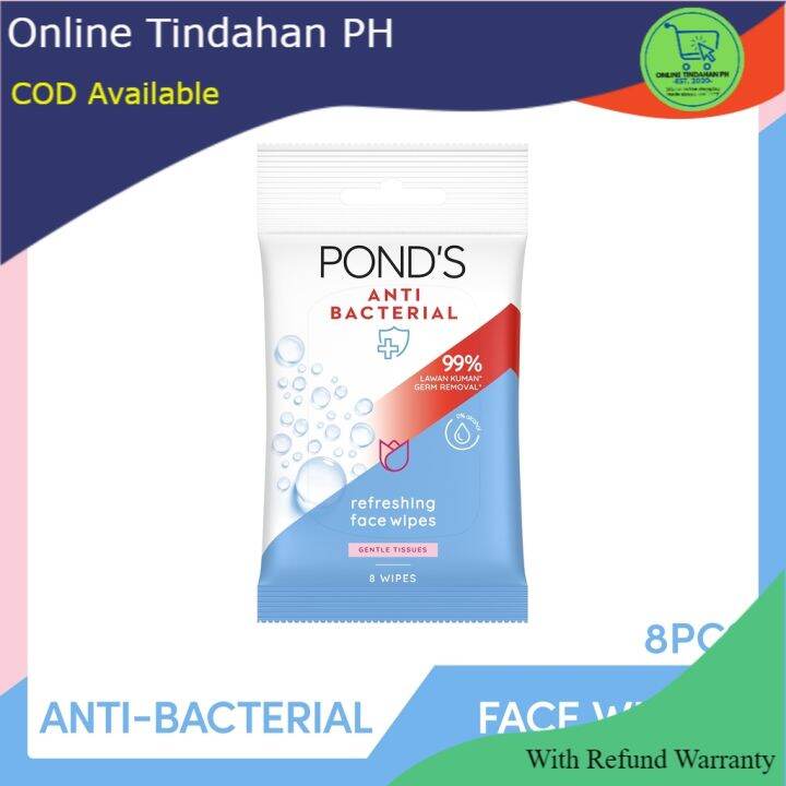 POND'S Antibacterial Cleansing Wipes with AHA and Glycerin for Acne ...