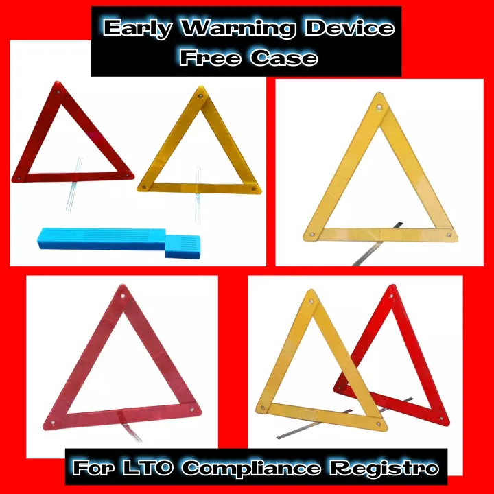 2 PCS Early Warning Device EWD RED and Yellow for LTO Compliance ...