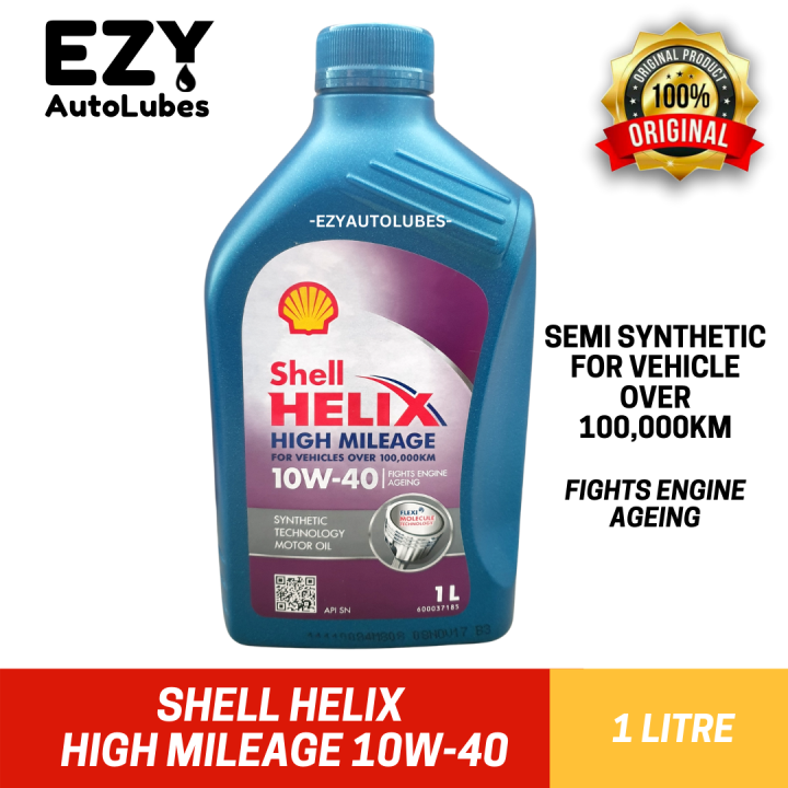 Shell Helix High Mileage 10W40 Semi Synthetic 1L👉 100% Original Shell ...