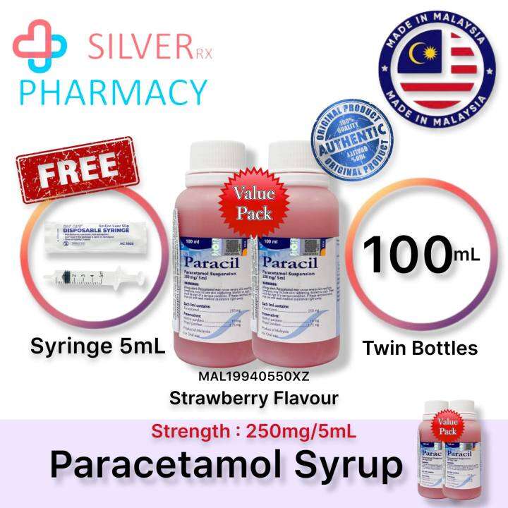 [Exp 10/2025] Paracil Paracetamol Suspension 250mg/5mL Strawberry ...