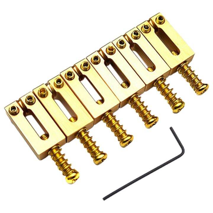 6 Set Bridge Saddle for Solid Brass Electric Guitar Bridge Bridge Code ...
