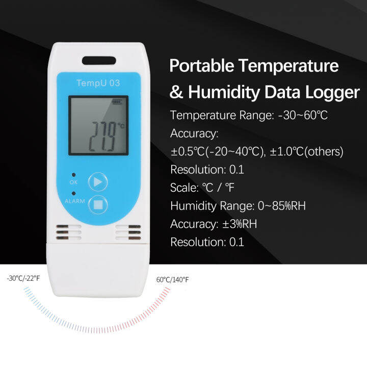 KKmoon USB Temperature Humidity Data Logger Reusable RH TEMP Datalogger ...