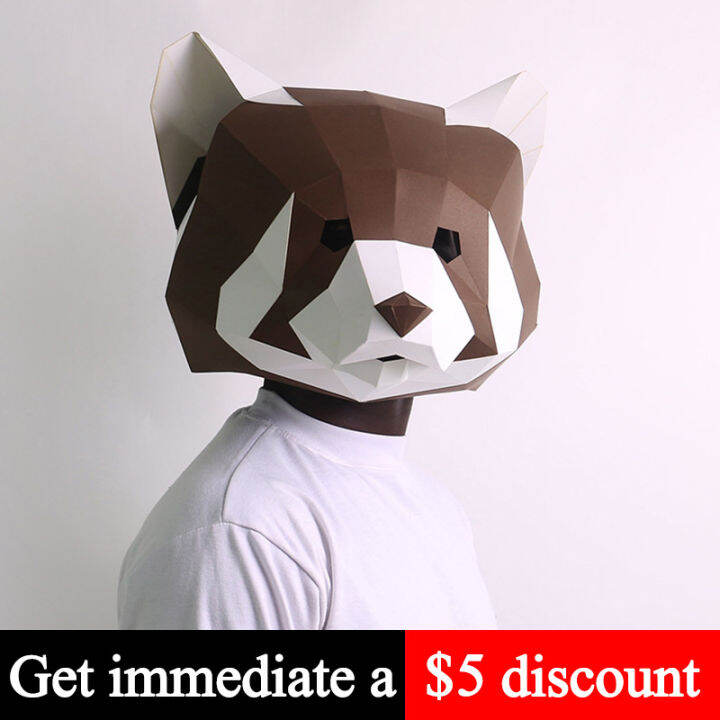 Red Panda Adult Mask Paper Model,3D Papercraft Art Costume Party ...