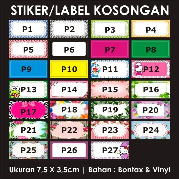STIKER KOSONGAN | LABEL KOSONGAN | TIDAK CUSTOM | DITULISI SENDIRI PAKE ...