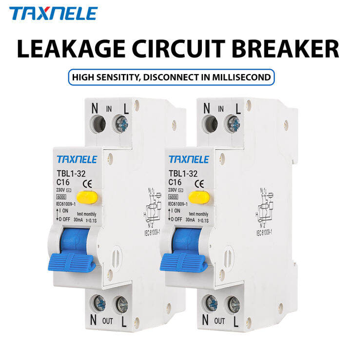 18MM Mini 230V 50/60Hz RCBO 1P+N 6KA Residual Current Differential Automatic Circuit Breaker ...