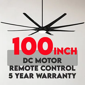 SUPER XXL 100 INCH DC Motor Ceiling Fan Silent Strong Wind 3 Color ...