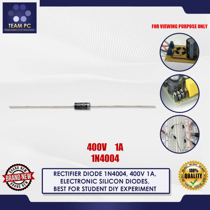RECTIFIER DIODE 1N4004, 400V 1A, ELECTRONIC SILICON DIODES, BEST FOR ...