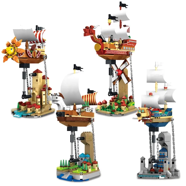 Pirates Boats Series The Thousand Sunny Air Sailboat Luffy Blocks Model ...
