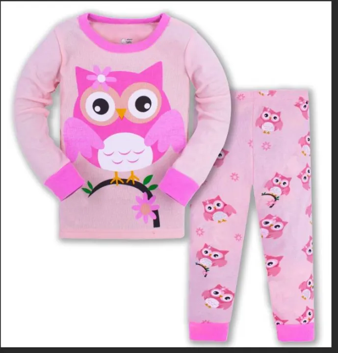 Weargabby pink owl pajama set | Lazada PH