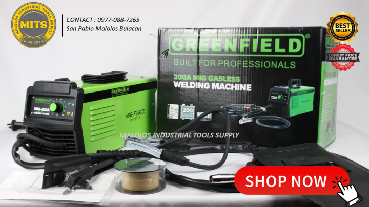 GREENFIELD MIGWELD 200A Gasless Inverter Portable Welding Machine 08-03 ...