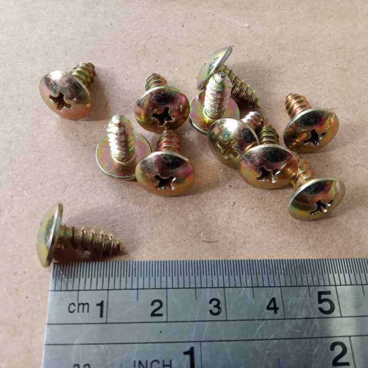 10 BUAH 10X1/2" SEKRUP SKRUP T TS TAB TSAB TSAT KUNING SCREW PANJANG 1,3 CM JT 13MM TAPPING ...