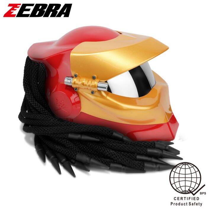 ZEBRA YM-211Motorcycle Helmets PREDATOR Open Face Modular Motor Helmet ...