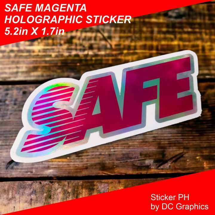SAFE MAGENTA HOLOGRAPHIC STICKER | Lazada PH