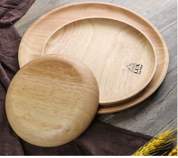 Khay gỗ decor tự nhiên, lót ly hình tròn, nhiều kích thước, đĩa gỗ tiện ...