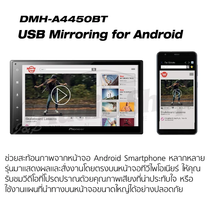 PIONEER DMH-A4450BT วิทยุติดรถยนต์ 2DIN 6.8นิ้ว รองรับ Apple Car Play ...