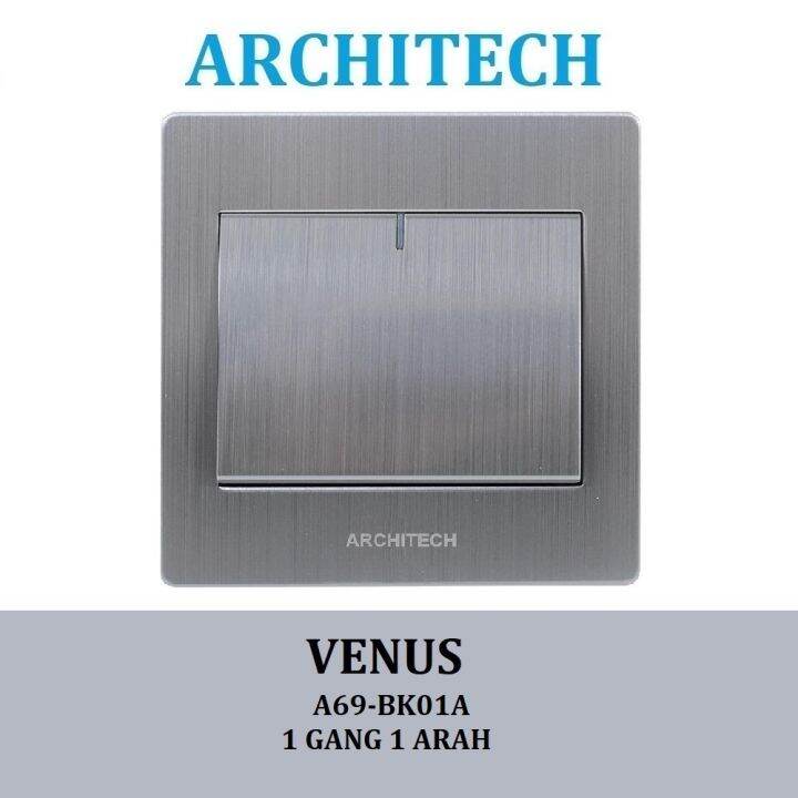 Architech Venus A69-BK01A Sakelar/Saklar/CETEKAN Lampu 1 Gang 1 Arah | Lazada Indonesia