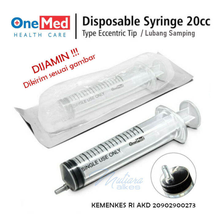 ECERAN 1PCS - Syringe 20cc Tanpa/Dengan J4rum / Spuit 20mL Onemed Onehealth Spet - Lubang ...