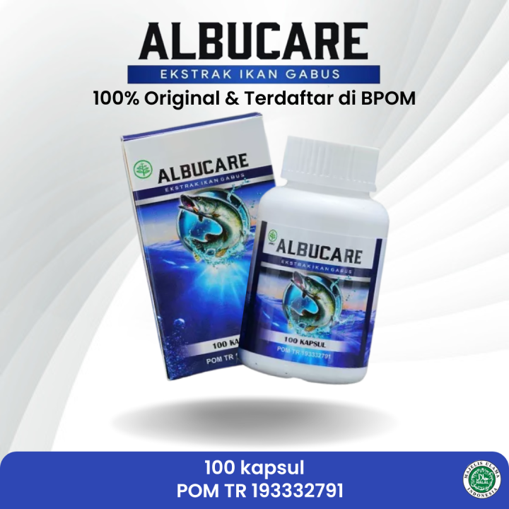 ALBUCARE Kapsul Albumin Ikan Gabus Asli 100% Original Kapsul Kutuk Albumin Obat Pengering Luka ...