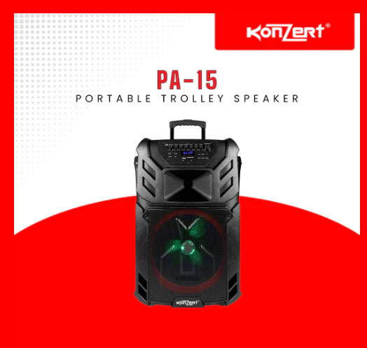 Konzert Philippines PA-15 ,15" PORTABLE TROLLEY SPEAKER w/BLUETOOTH ...