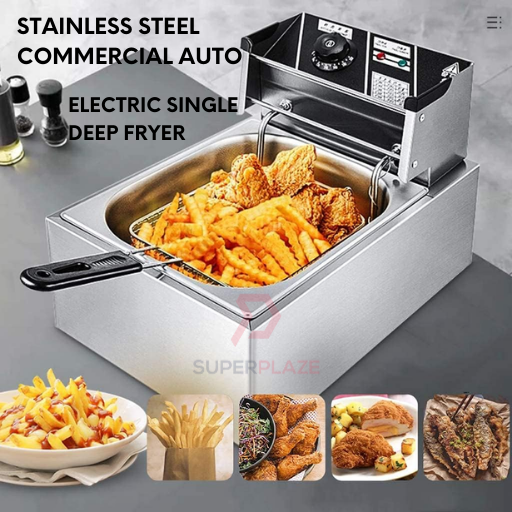 8 Liters 2.5Kw Electric Commercial Deep Fryer Fast Food Western French ...