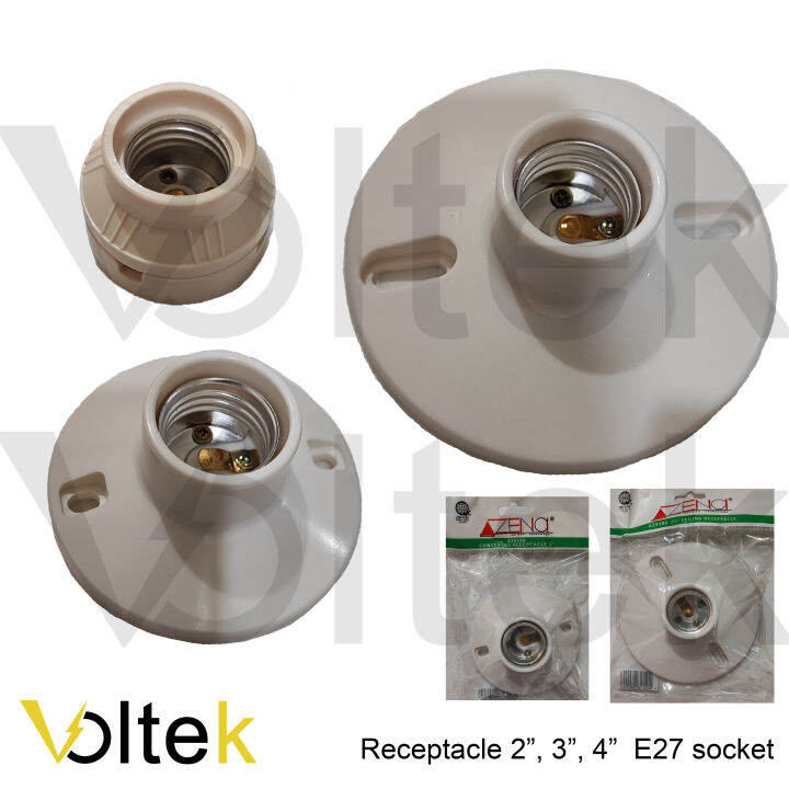 Receptacle for ceiling e27 socket 2", 3", 4" (2x2, 3x3, 4x4) for bulb ...