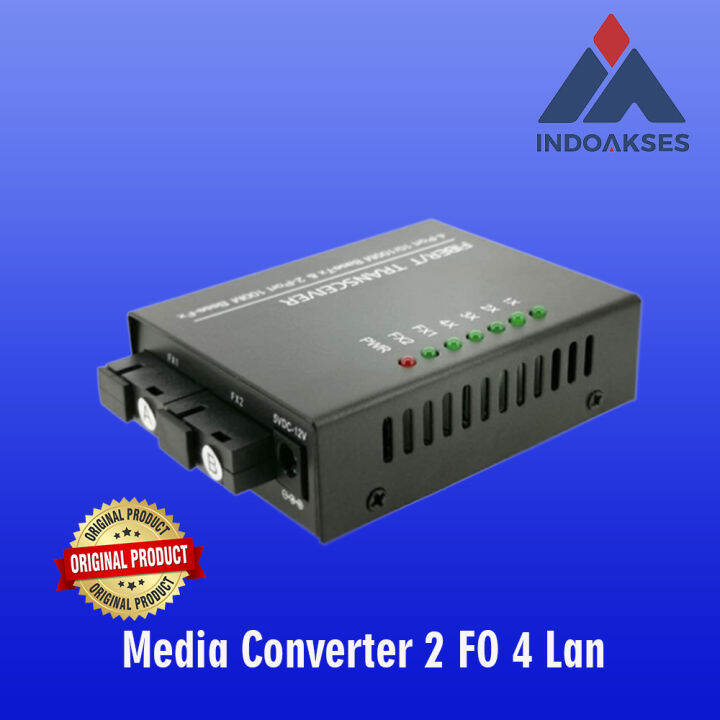 Media Converter Fiber Optic 2 FO SC 4 RJ45 LAN HTB 2FO 4LAN Ethernet Switch | Lazada Indonesia