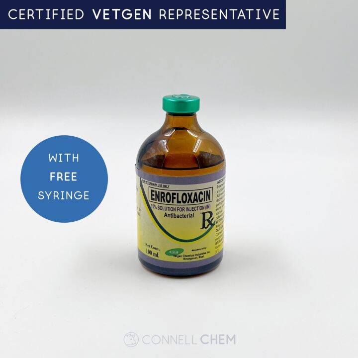 Enrofloxacin 10% for Animals Antibacterial Vet Product 100ml Vetgen ...