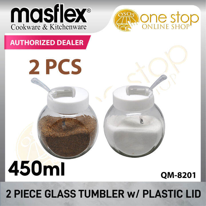 Masflex Original 450ml 2 piece Glass Jars with Plastic Lid QM-8201 *OSOS* | Lazada PH
