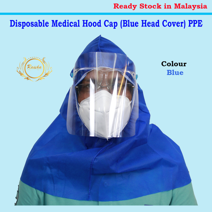 Disposable Medical Hood Cap (Blue Head cover) READY STOCK PPE | Lazada