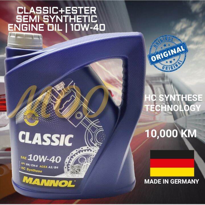 [SCT GERMANY] 🎁FREE OIL FILTER🎁 MANNOL CLASSIC+ESTER 7501 HC SYNTHETIC SAE 10W-40 10W40 ENGINE ...