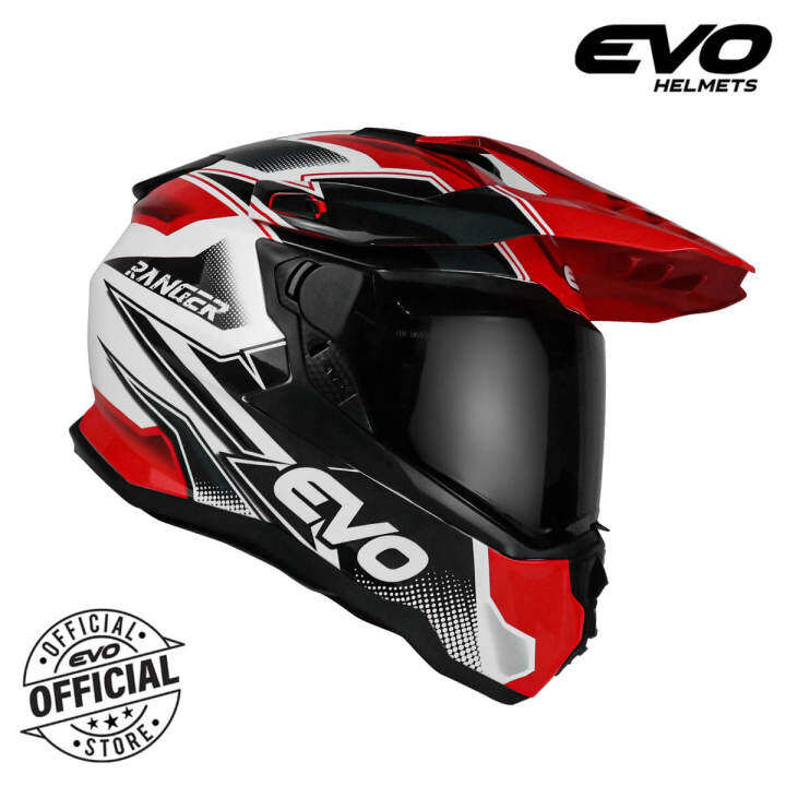 EVO DX-7 Ranger Dual Sport Full Face Helmet with Free Clear Lens ...