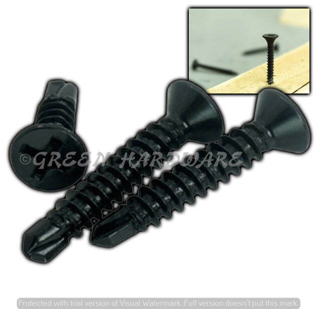 100PCS/PACK Black Screw For Metal Gypsum Screws Flat Head (25mm, 32mm ...