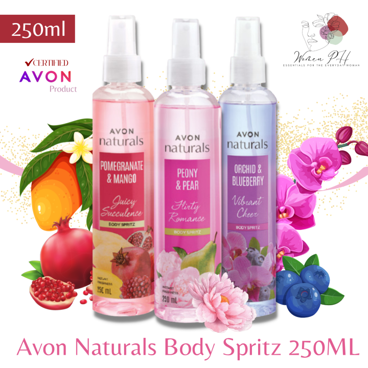Avon Naturals Body Spritz 250ML, Pear and Peony, Pomegranate and Mango ...
