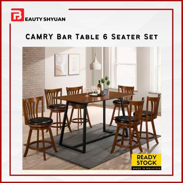 CAMRY Bar Table Set Bar Set Counter Table Dining Table 6 Seater Dining ...