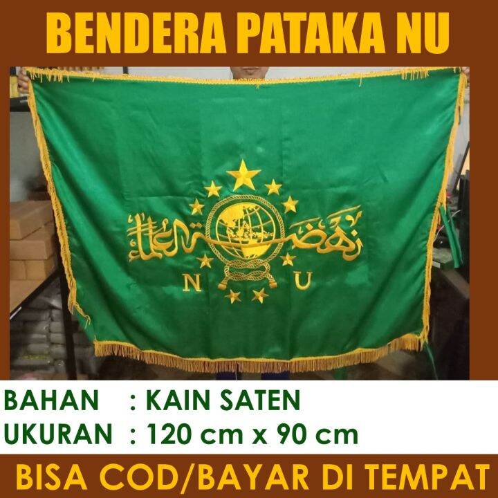 PROMO BENDERA NU - BENDERA PATAKA NU Bordir Rumbai Emas - Bendera ...