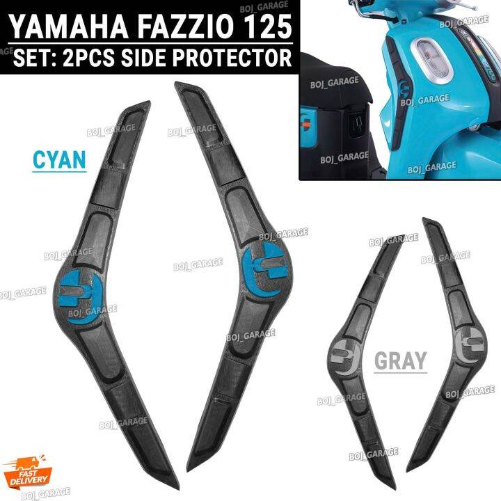 YAMAHA FAZZIO 125 SIDE PROTECTOR 2 PCS CYAN / GRAY PLUG AND PLAYFAZZIO ...